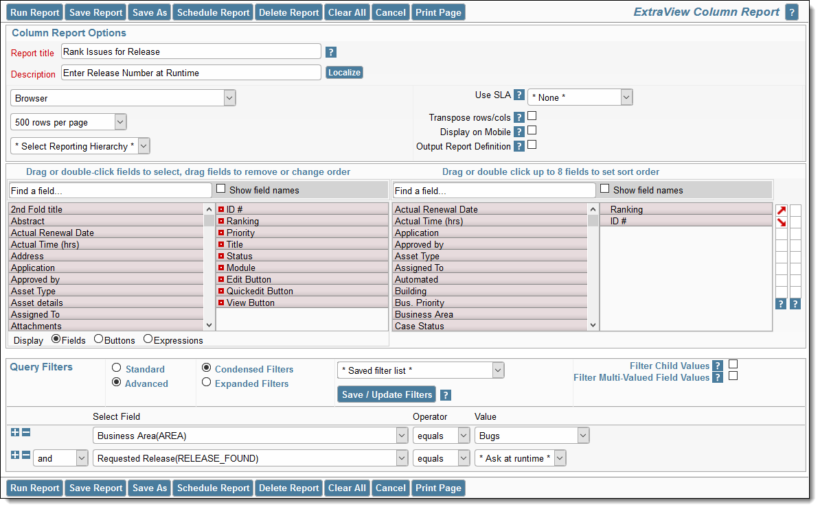 Ranking Reports - Product Documentation