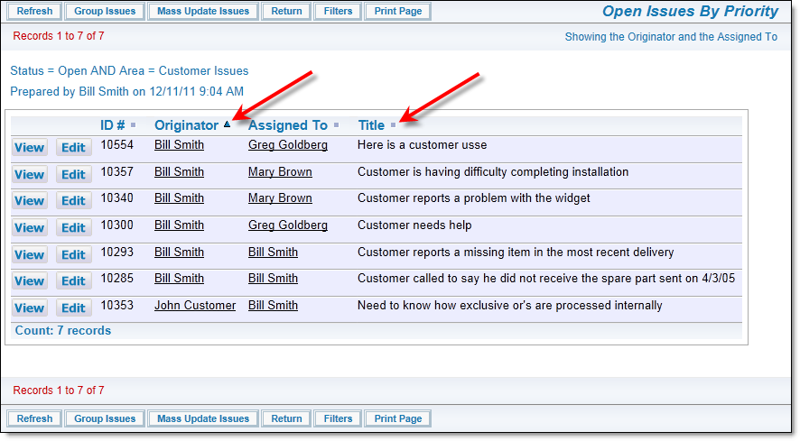 Column Reports - Product Documentation